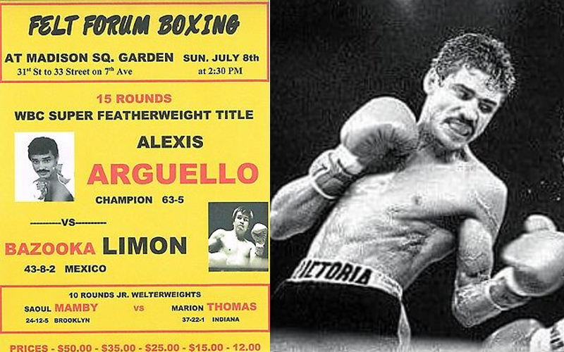 One day like today, Alexis Argüello defeated Rafael “Bazooka” Limon ...