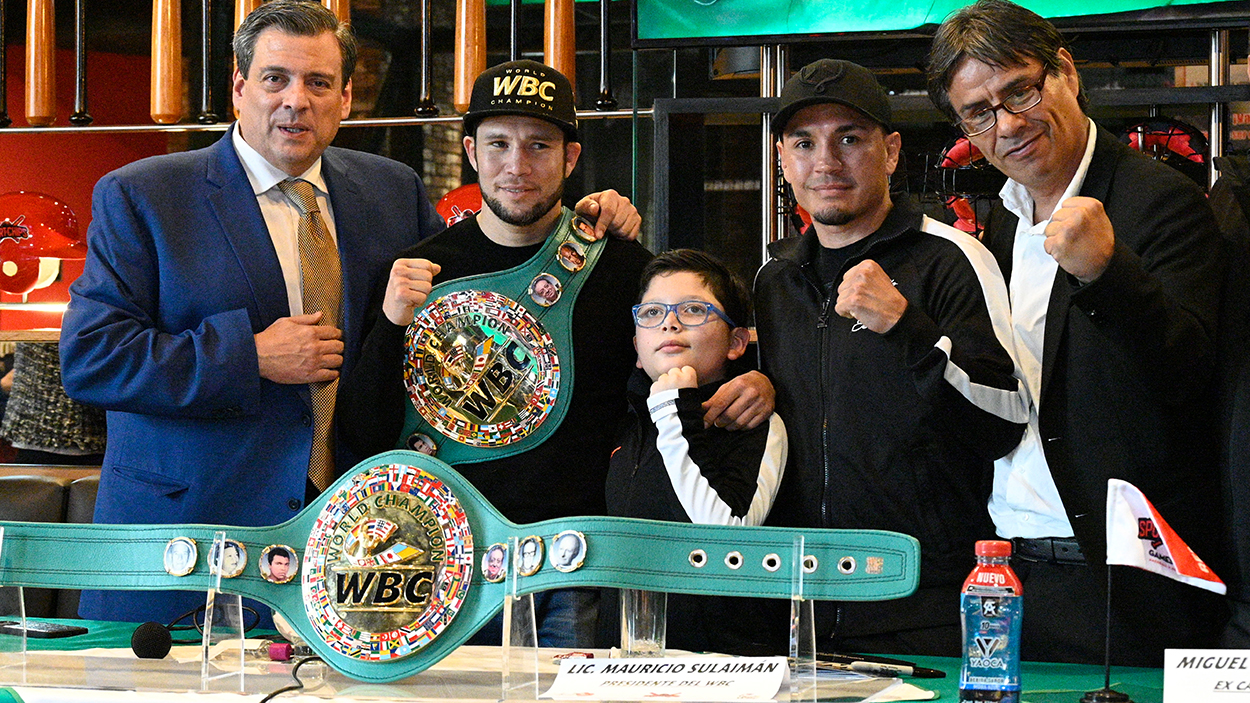 Carlos Cuadras Presented with his Green and Gold Belt Again - World ...
