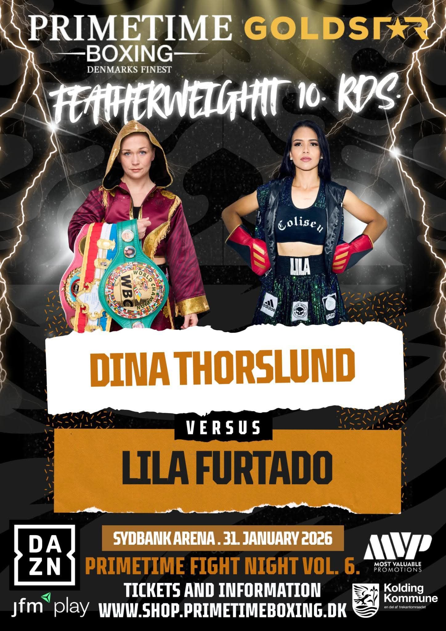 Dina Thorslund Vs Lila Furtado for WBC Interim Featherweight Title ...